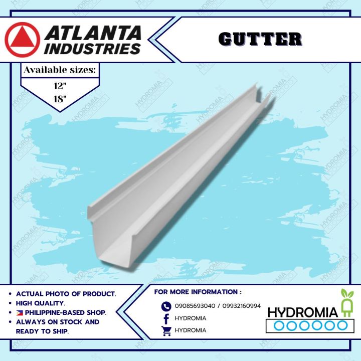ATLANTA DURACON PVC GUTTER 12X8 , 18X8 8FT | Lazada PH