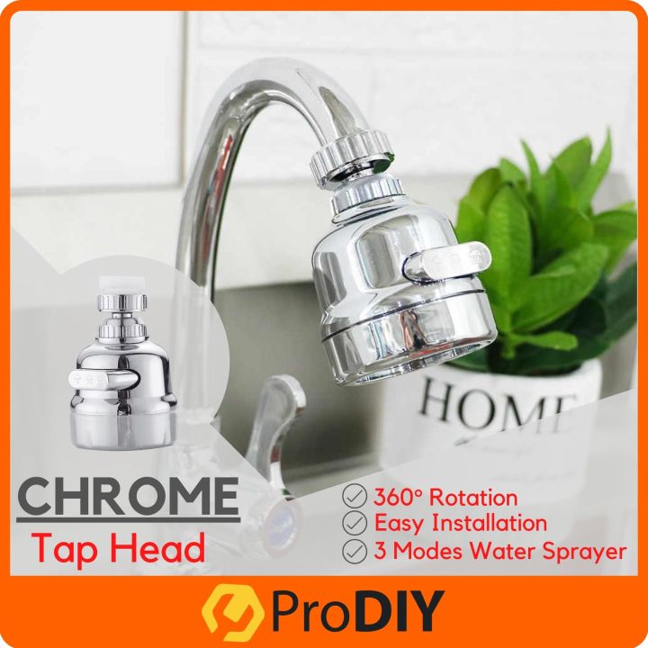 Adjustable Tap Head Chrome Stainless Steel Water Saving Device Kitchen ...
