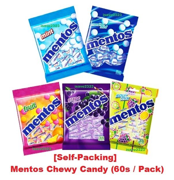 [Self-Packing] Mentos Chewy Candy (60s / Pack) - Mint / Menthol Mint ...