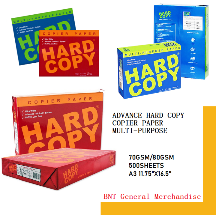 Advance Hard Copy A3 70Gsm/80Gsm Subs 20/Subs 24 500 SHEETS | Lazada PH