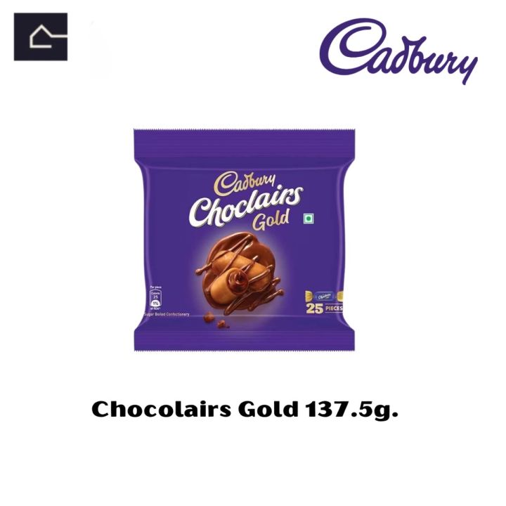 Cadbury Chocolairs Gold Eclairs แคดเบอรี อีแคร์ลูกอมคาราเมลสอดไส้นม ...