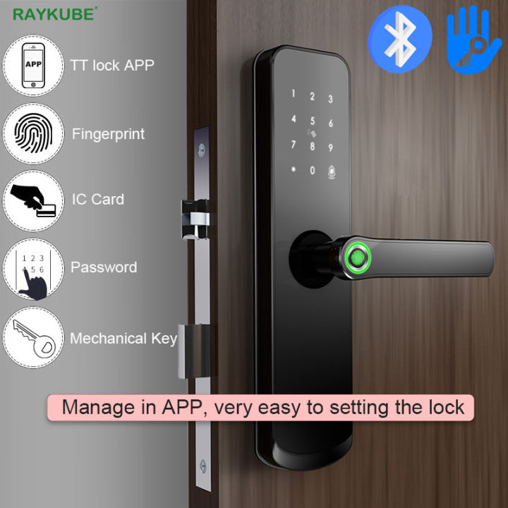 RAYKUBE X7 Fingerprint Lock BT TT Lock App Card Digital Keyless Code ...