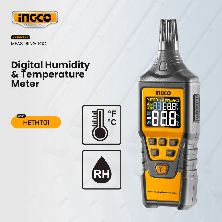 INGCO Digital Humidity & Temperature Meter HETHT01 IPT | Lazada PH