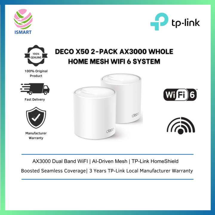 TP-LINK DECO X50 2-PACK AX3000 Whole Home Mesh WIFI 6 System | Lazada