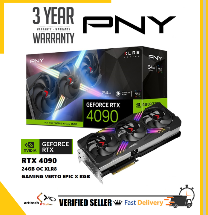 PNY GEFORECE RTX 4090 24GB OC XLR8 GAMING VERTO EPIC X RGB TF | RTX4090 ...