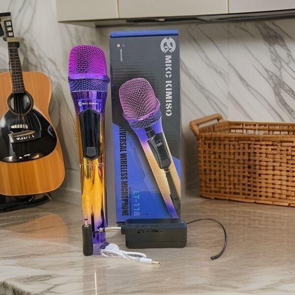 COD MKC KIMISO MICROPHONE LT-118 RAINBOW MIC KARAOKE WIRELES Mikrofon ...