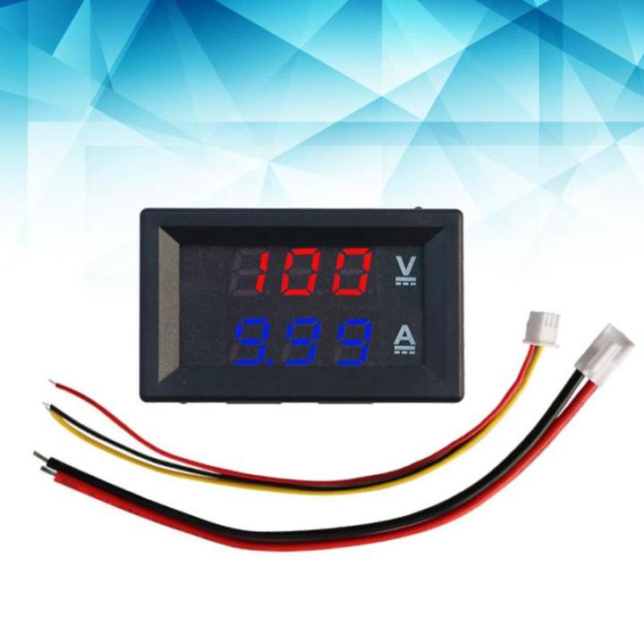DC 0-100V 10A Digital Voltmeter Ammeter Dual Display 0.28" Red Blue LED | Lazada Singapore