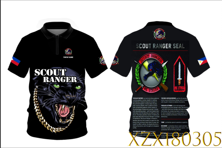 Scout Ranger, showing the tactical charm of 3D fully sublimated Polo T ...