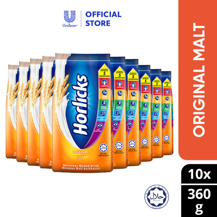Horlicks Original Nutritious Malted Drink 360g (Bundle of 10) | Lazada