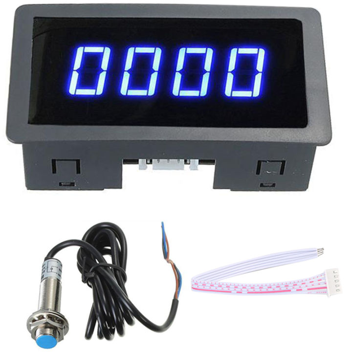 4 Digital LED Blue Tachometer RPM Speed Meter+Hall Proximity Switch Sensor NPN | Lazada PH