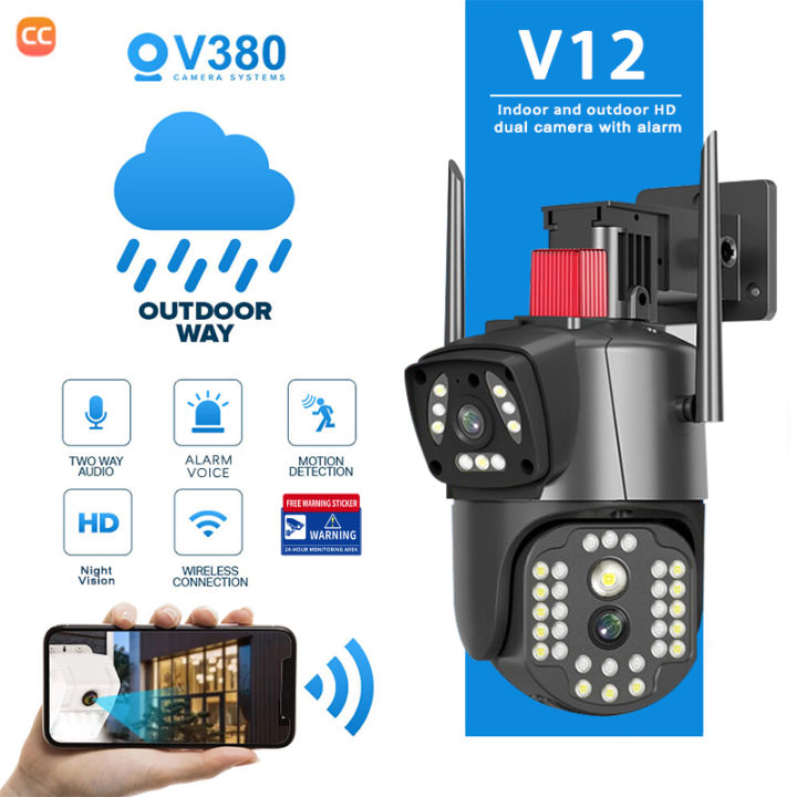 V380 Pro CCTV Camera Wireless Outdoor Waterproof Dual-Lens CCTV Camera IP Camera WiFi Security ...