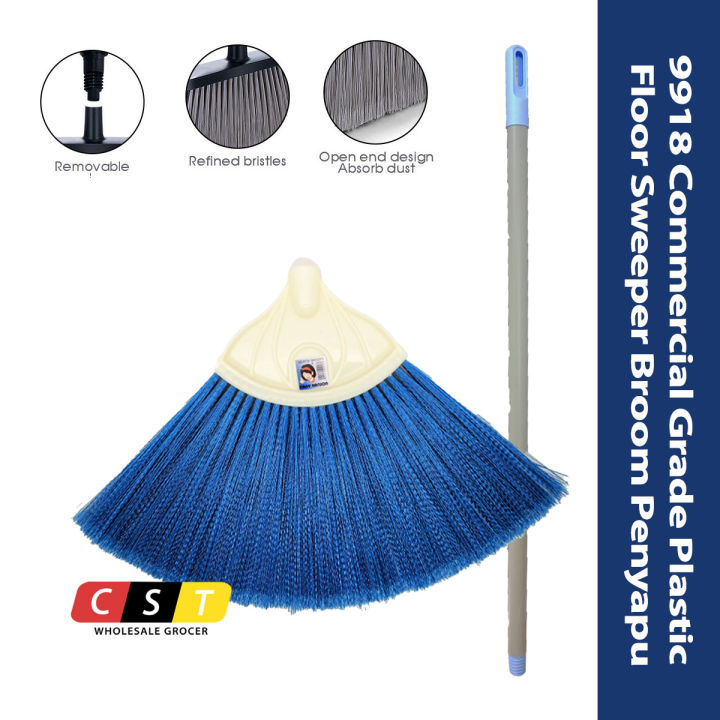 9918 Commercial Grade Plastic Floor Sweeper Broom Penyapu [With Handle ...