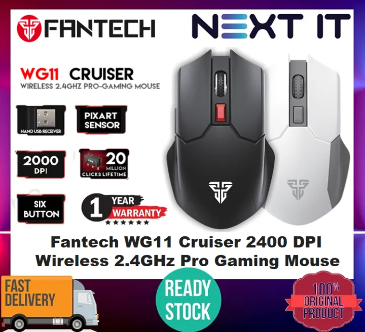 [READY STOCK] Fantech WG11 Cruiser 2400 DPI Wireless 2.4GHz Pro Gaming ...