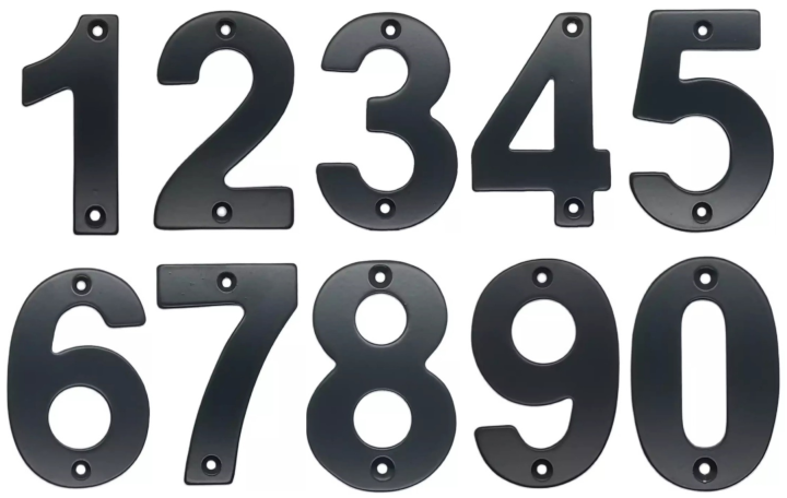 3 inch House Number and Letters - Stainless Steel - Black Coated Steel ...