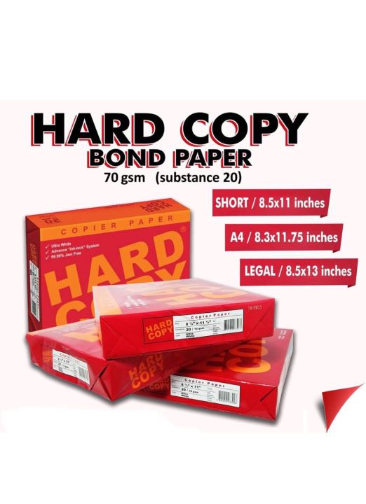 ADVANCE HARD COPY 70GSM S20 SHORT 8.5X11, A4 8.3X11.75, LONG 8.5X13 ...