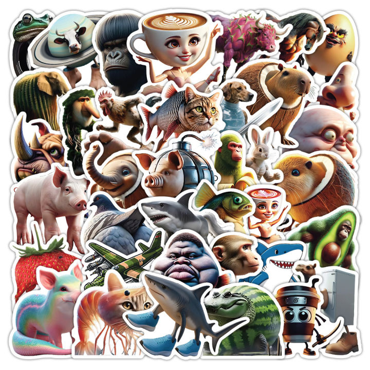 50PCS Italian Brainrot Kids Sticker Tung Tung Tung Sahur Cartoon Cute ...