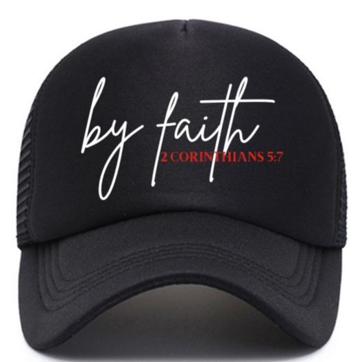 HIGH QUALITY BY FAITH CHRISTIAN SONGS COVER LOGO Mesh Cap Net Cap ...