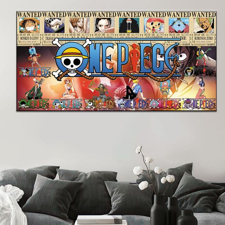 ONE PIECE Anime Wall Sticker Big Size Original Art Picture Bedroom ...
