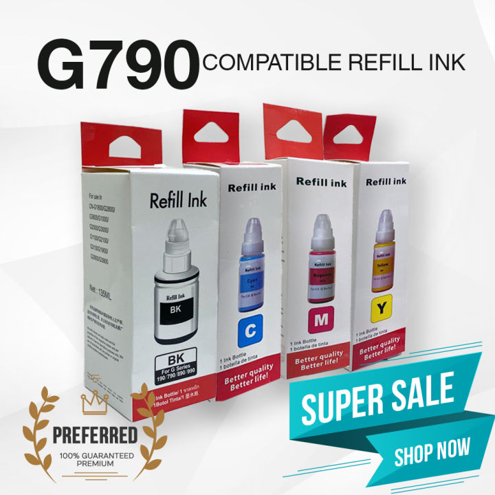 {Premium ink}Canon Compatible GI-790 G Series Refill ink G1000 / G1010 / G2000 / G2010 / G3000 ...