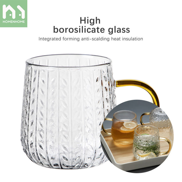 Homenhome High Borosilicate Glass Cup Transparent Milk Cups Heat ...