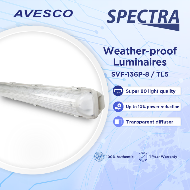 Spectra | Ceiling/Wall Mounted Weather-proof Luminaires | SVF-136-8/TL5 ...