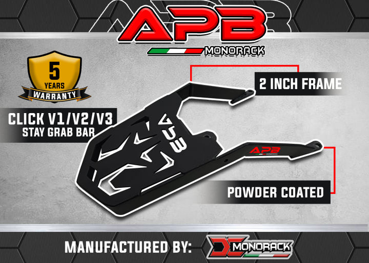 APB MONORACK FOR (CLICK STAY GRAB BAR 'CNC DESIGN' V1, V2, V3 ) DURABLE ...