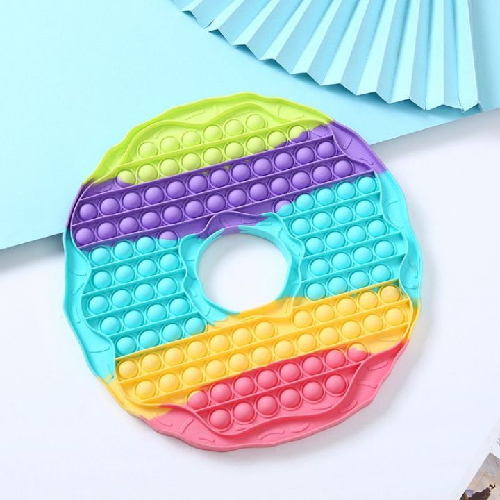 POP IT GIANT DOUGHNUT besar jumbo pastel rainbow lucu pencet donut ...