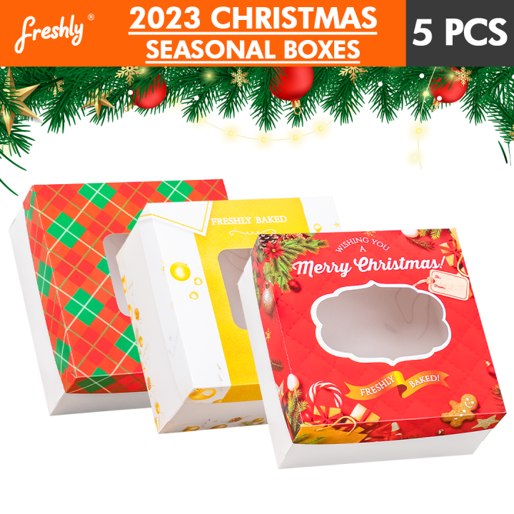 Cake Box - Holiday Season Designs - 8 x 8 x 5 inches - 5 pcs | Lazada PH