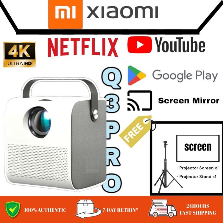 Fast send 2024 NEW XIAOMI Q3 Projector Built-in App Android Q3 Pro ...