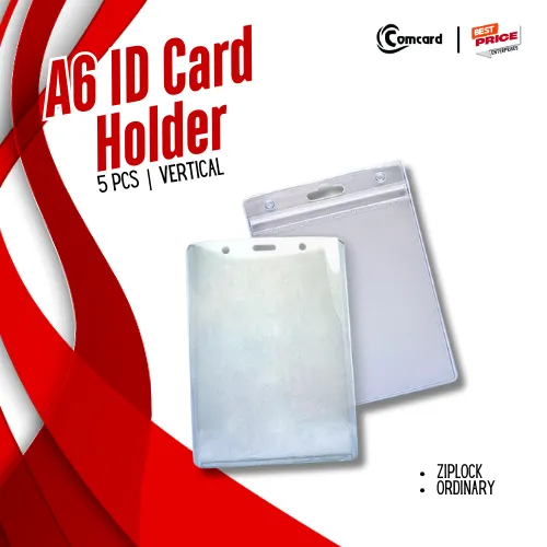 (5pcs) ORDINARY A6 ID Card Holder ORDINARY and with Zip Lock Waterproof ...