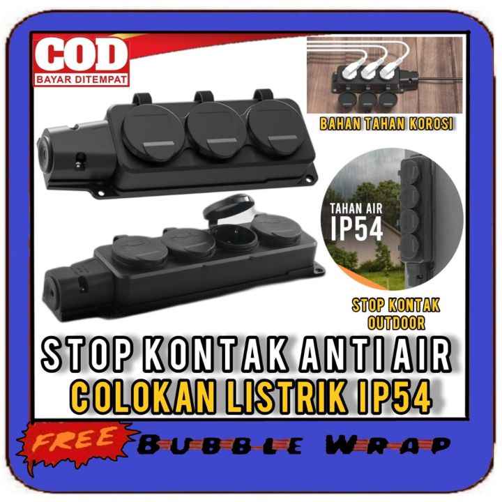 Stop Kontak Colokan Listrik Dengan Penutup / Colokan Listrik Waterproof ...