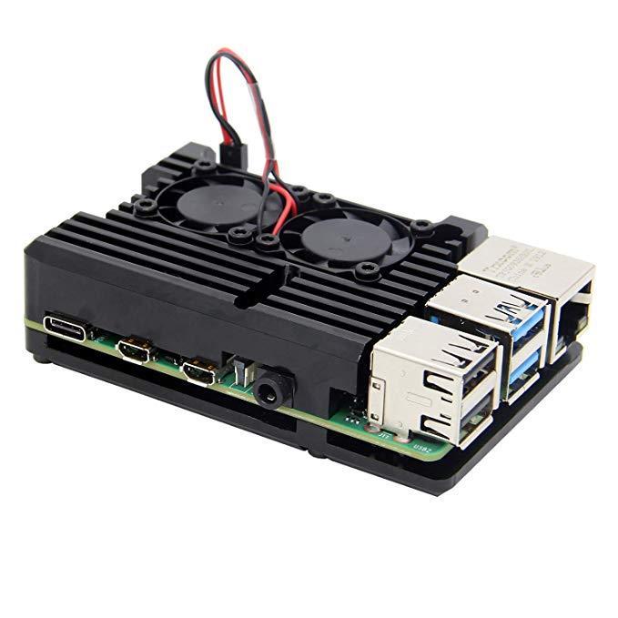 Raspberry Pi 4 Armor Aluminum Alloy Case with Dual Fan (เฉพาะเคส ...