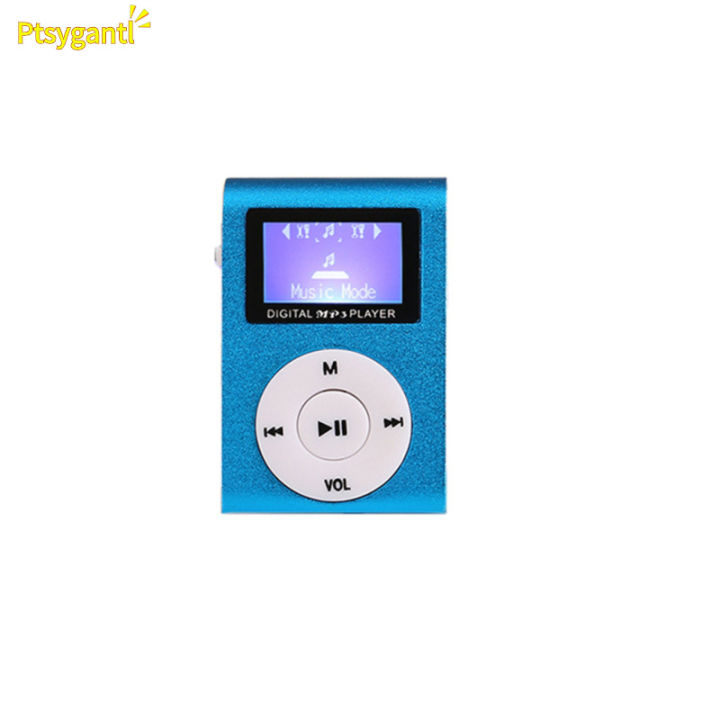 Ptsygantl Mini Cube Clip-type Mp3 Player Display Rechargeable Portable Music Speaker with ...
