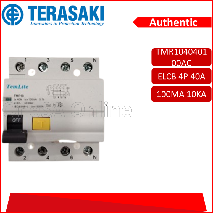 TERASAKI ELCB 4P 40A 100MA/300MA 10KA(TERA-TMR104040100AC/TERA ...