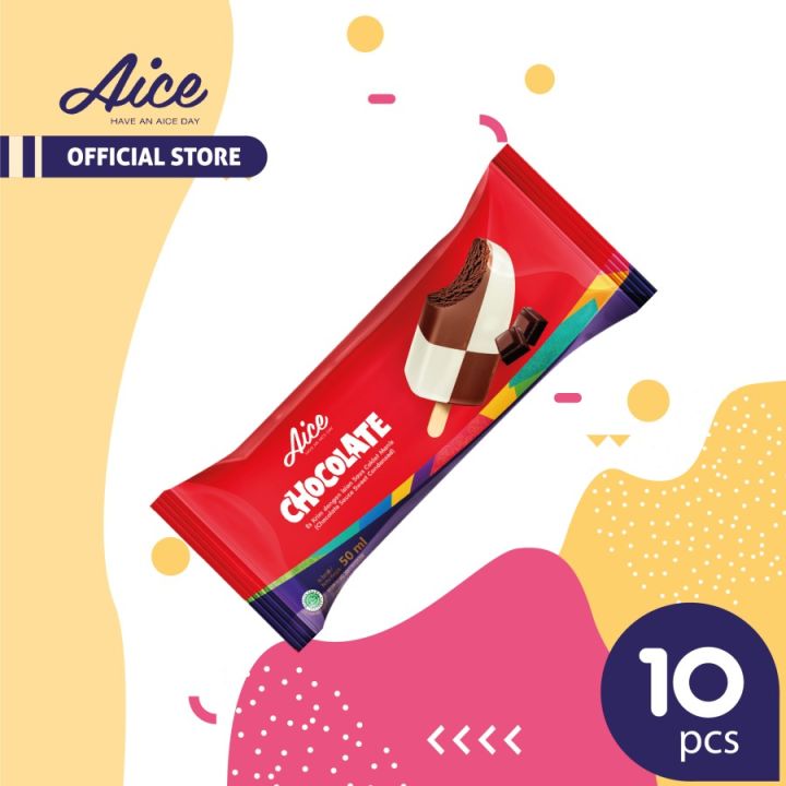Aice Ice Cream Chocolate 2 Colors Stick Es Krim 10 pcs | Lazada Indonesia
