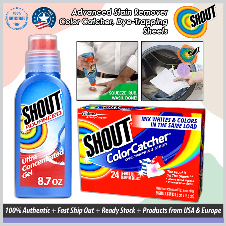 Shout Advanced Stain Remover for Clothes with Scrubber Brush， Color ...