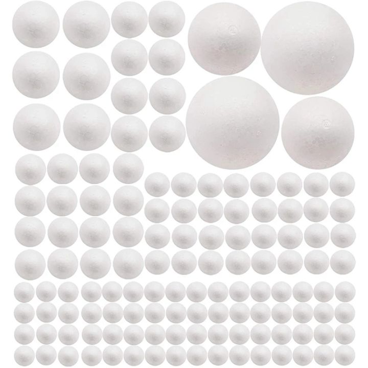 130 Pack Craft Foam Balls, 7 Sizes Including 1-4 Inch, Polystyrene ...