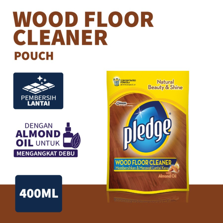Pledge Wood Floor Cleaner With Almond Oil Pouch 400ml | Lazada Indonesia
