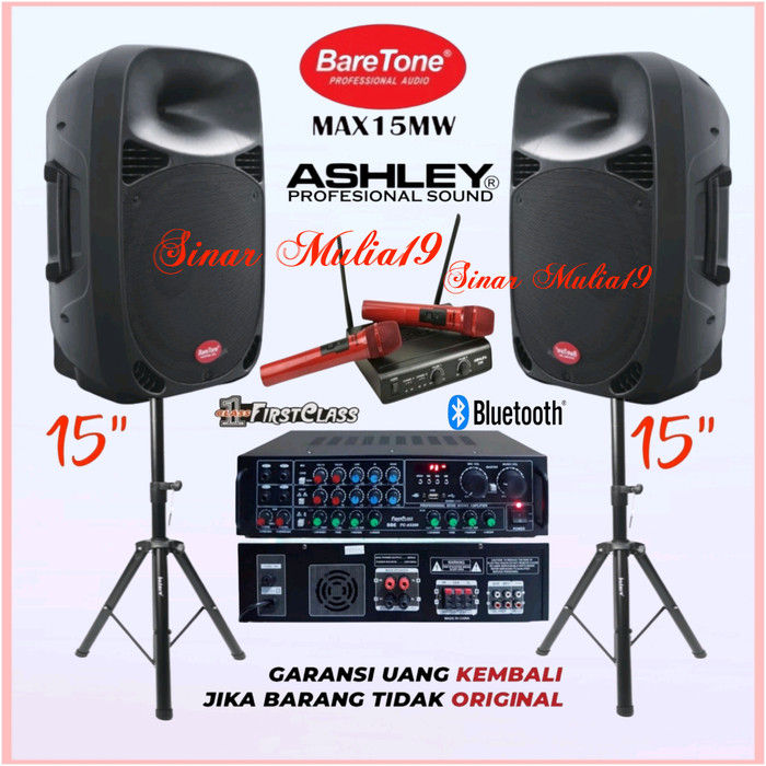 PAKET SOUND SYSTEM KARAOKE OUTDOOR / INDOOR SPEAKER BARETONE 15 INCH ...