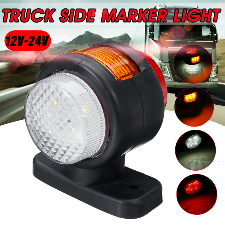 12V-24V Indicator Lamp 11 LED Double Side Marker Light Rubber Outline ...