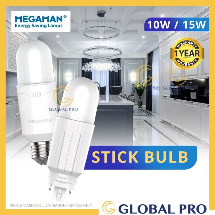 SIRIM MEGAMAN 10W / 15W G24 PLC / ES E27 LED Stick Bulb Ceiling Light Mentol Lighting Home ...