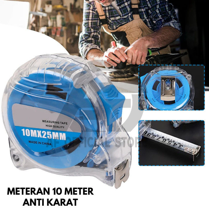 Meteran 10 Meter Paling Kuat Stainless Awet Meteran Tukang 10 Meter Anti Karat | Lazada Indonesia