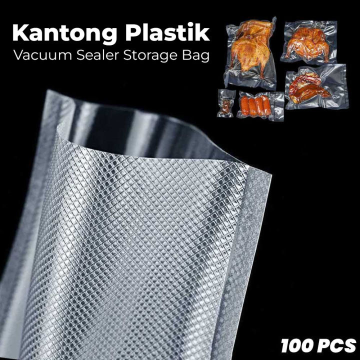 Kantong Plastik Vacuum Sealer Storage Bag 17 x 25 cm 100PCS , Plastik vacum tahan panas dan ...