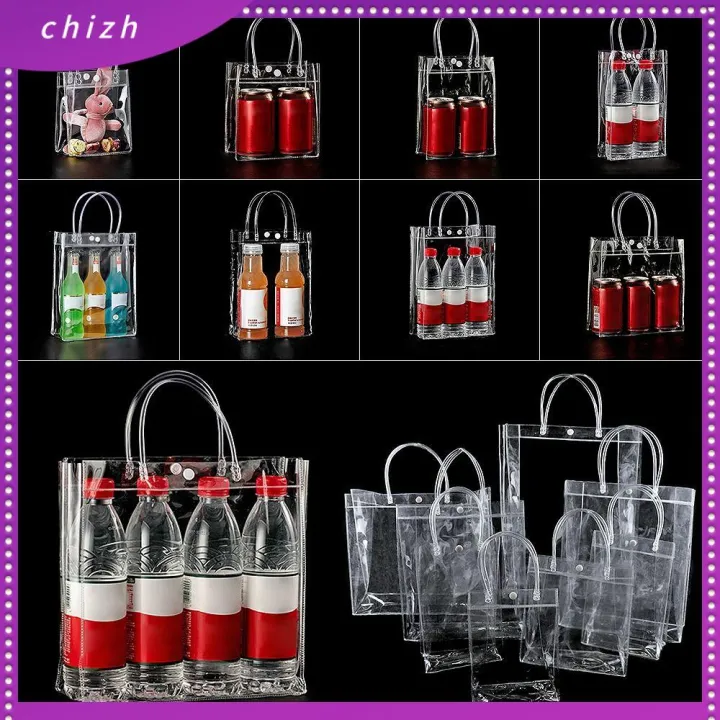 CHIZH โปร่งใสโปร่งใส กระเป๋าถือพีวีซี จุได้มาก พลาสติกทำจากพลาสติก ถุง ...
