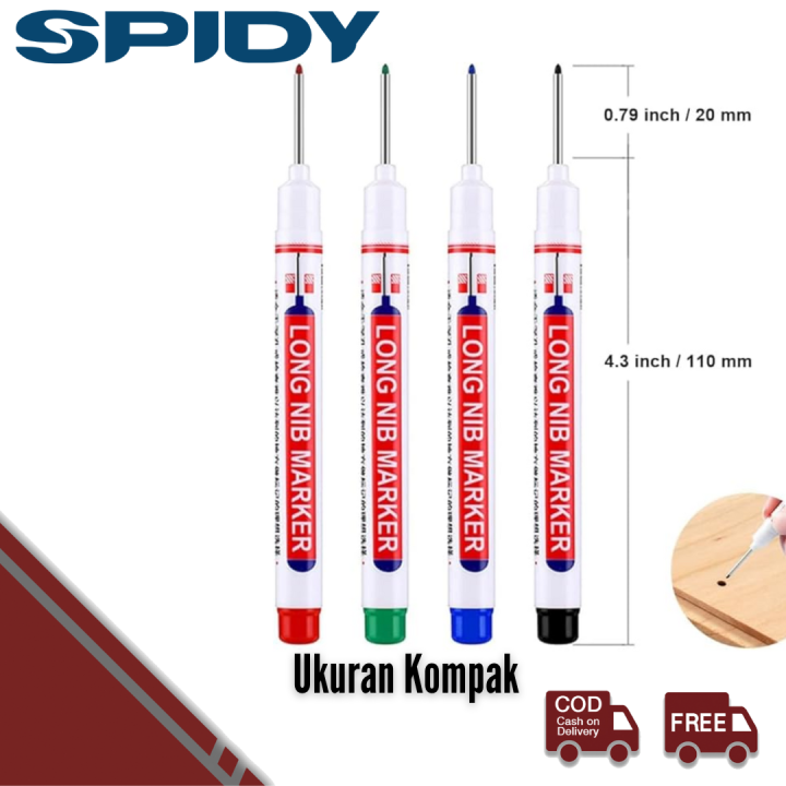 Spidy Spidol Marker Serbaguna Long NIB Marker Penanda Permukaan Besi ...