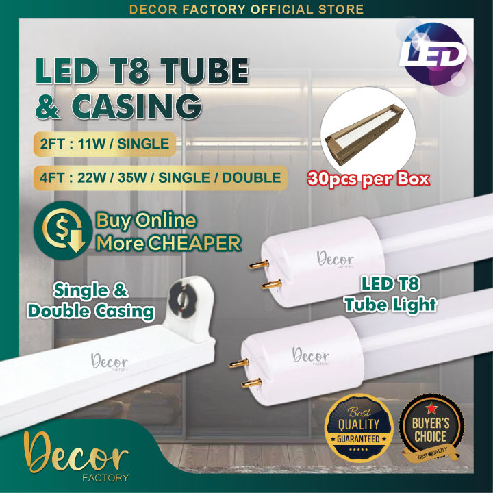 LED T8 LED Tube 2 Feet 4 Feet 11W 22W 35W Bright Lamp LED T8 Casing Fitting T8 LED Tube LED ...