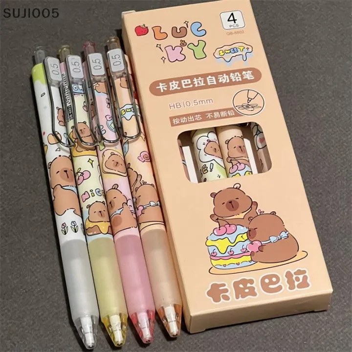 SUJIOO5 4Pcs Cartoon Cute Capybara Mechanical Pencil Children's Drawing ...