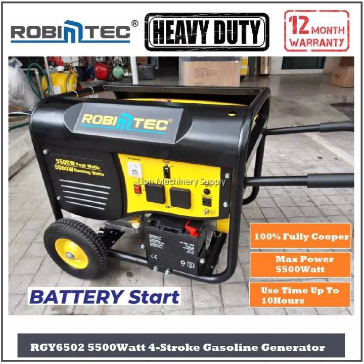 ROBINTEC 5500WATT/5.0KVA GASOLINE GENERATOR RGY6502 - SUPER HEAVY DUTY ...