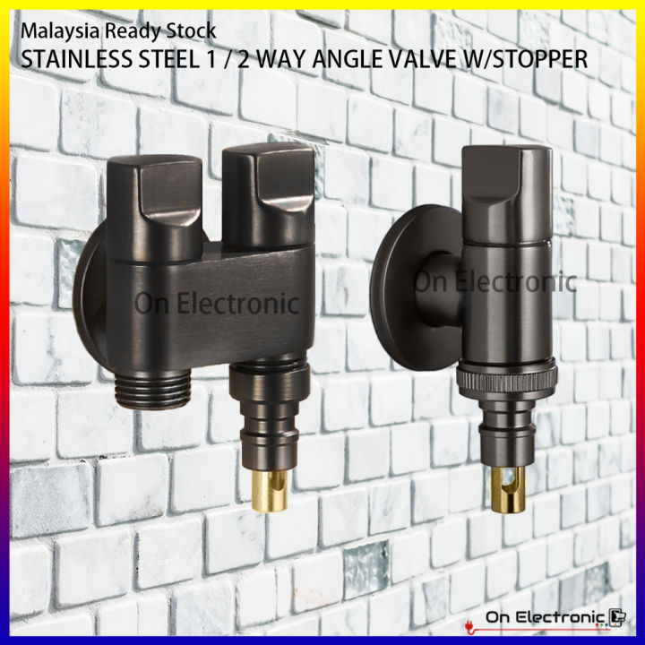 STAINLESS STEEL 1 / 2 WAY ANGLE VALVE WITH WATER STOPPER 'BLISS ...