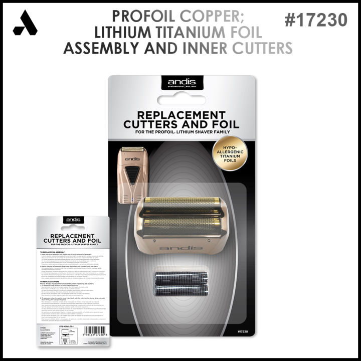 Andis ProFoil Copper; Lithium Titanium Foil Assembly and Inner Cutters ...